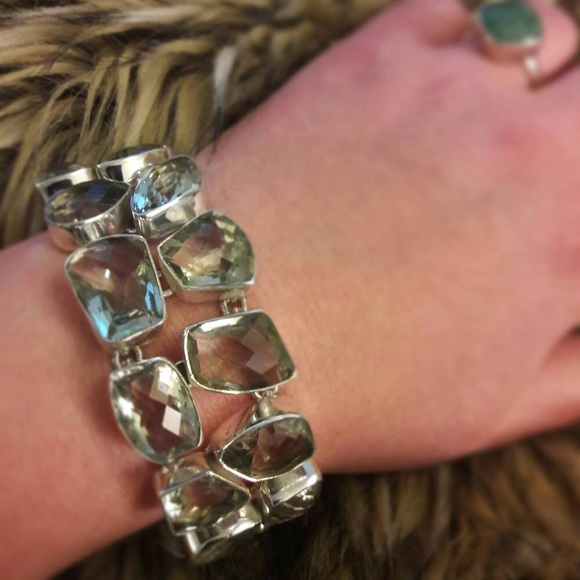 AlphaVariable | Jewelry | Green Amethyst Statement Bracelet Alphavariable | Poshmark